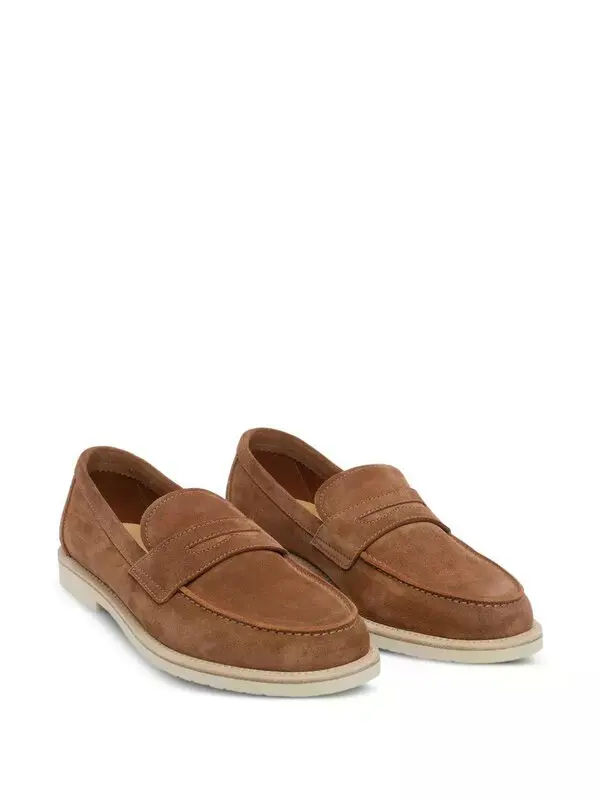Brunello Cucinelli Round-toe Suede Loafers - Brown