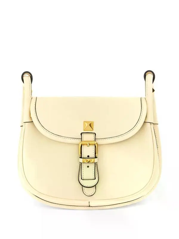 Valentino Garavani Flaneuse Studded Leather Shoulder Bag - Neutrals