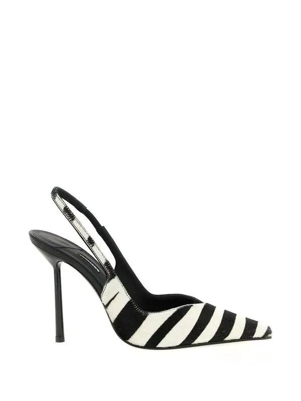 LE SILLA Zebra-pattern Stiletto Slingback Pumps