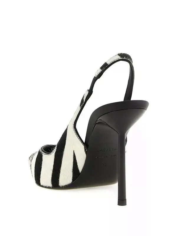 LE SILLA Zebra-pattern Stiletto Slingback Pumps