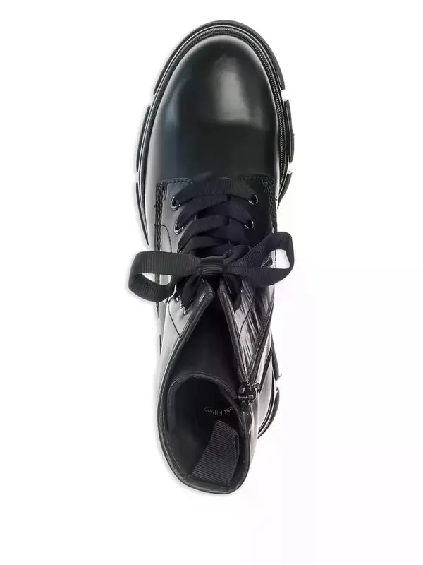Gabor Lace-up Leather Boots - Black