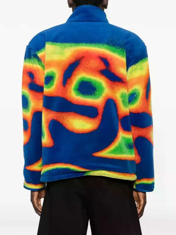 Casablanca Abstract Fleece Zip Sweatshirt - Blue