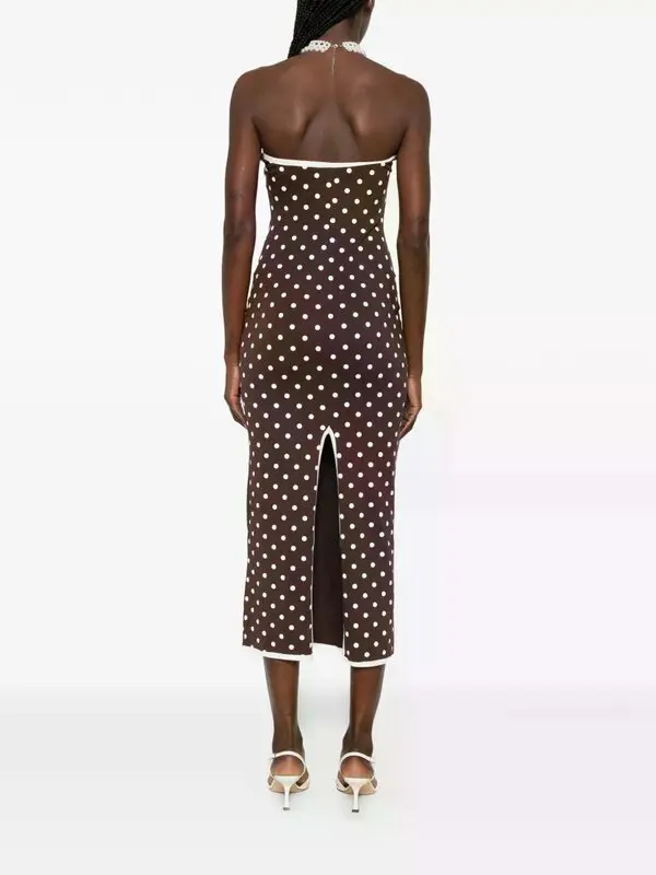 brown strapless polka dot dress Jasira Strapless Drape Mini Dress Cream | Brown Polka Dot | Cream | Brown Polka Dot | Womens main image 1