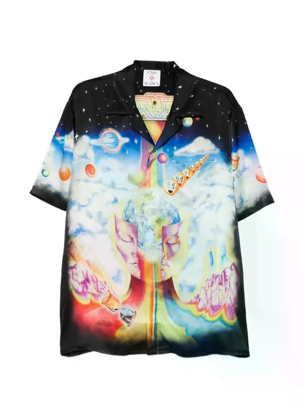 Casablanca Galaxy-pint Short-sleeve Shirt - Black