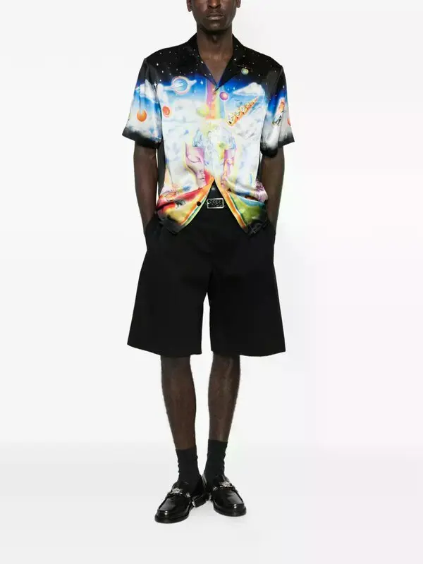 Casablanca Galaxy-pint Short-sleeve Shirt - Black