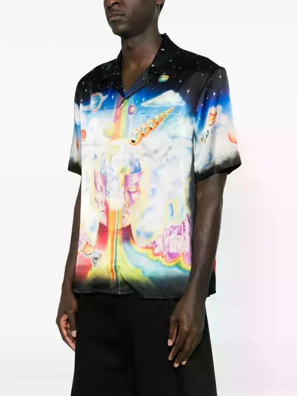 Casablanca Galaxy-pint Short-sleeve Shirt - Black