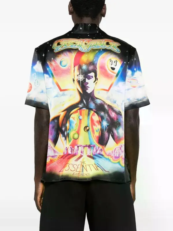 Casablanca Galaxy-pint Short-sleeve Shirt - Black