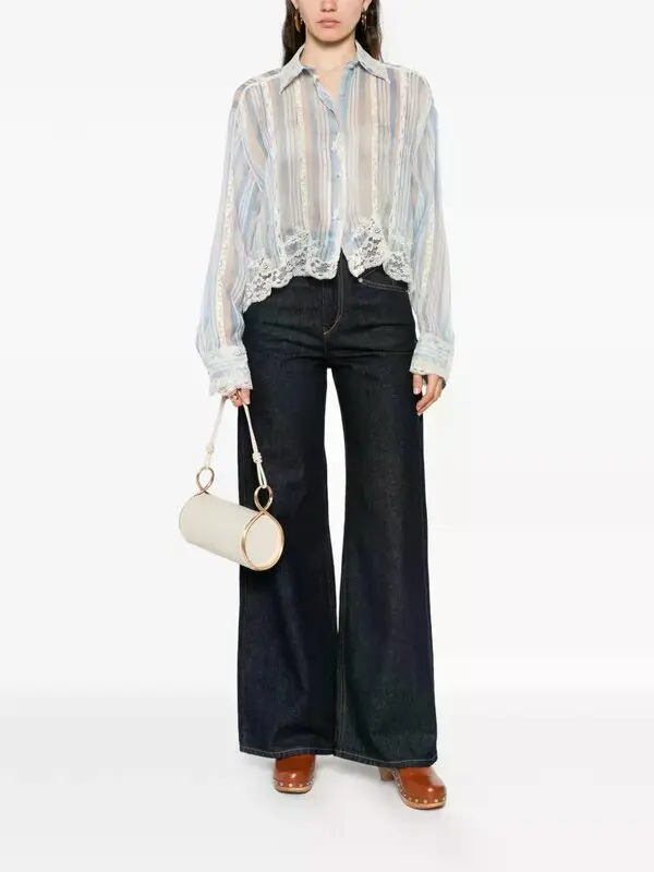 Ermanno Scervino Lace Striped Blouse