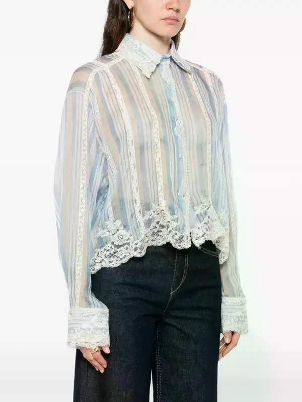 Ermanno Scervino Lace Striped Blouse