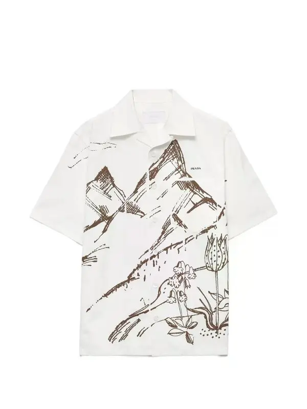 Prada Mountain-print Button Shirt