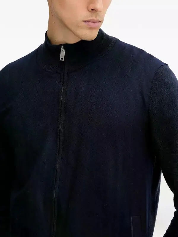 HACKETT Zip Mock-neck Cardigan