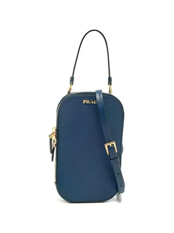 Prada Saffiano Logo-plaque Phone Bag - Blue