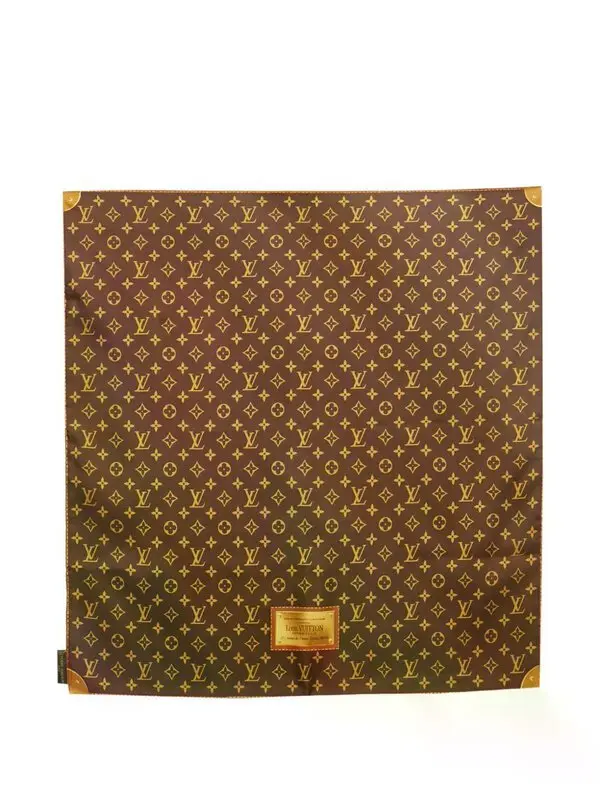 LOUIS VUITTON Monogram Silk Square Scarf - Brown