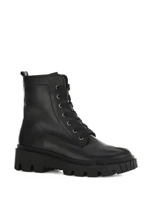 Gabor Lace-up Combat Boots - Black