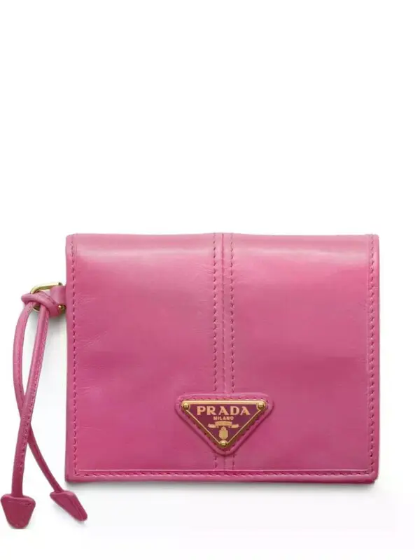 Prada Logo-plaque Leather Wallet - Pink
