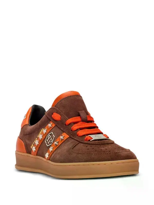 Philipp Plein Rebel Studded Sneakers - Brown