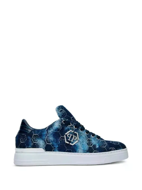 Philipp Plein Jacquard Monogram Denim Low-top Sneakers - Blue