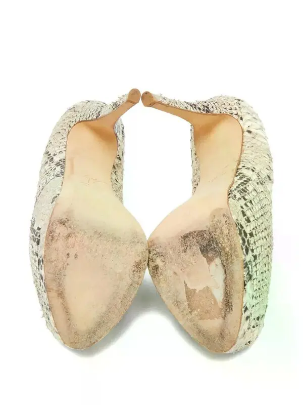 GIUSEPPE ZANOTTI Sharon Embossed Leather Pumps - Neutrals