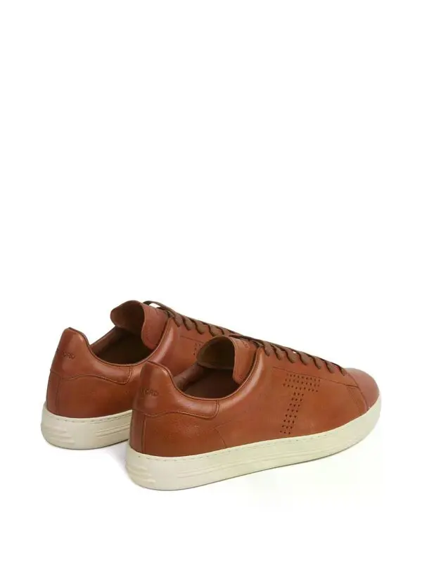 TOM FORD Perforated-logo Sneakers - Brown