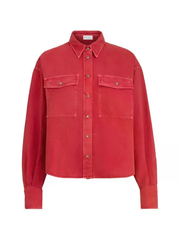 Brunello Cucinelli Garment-dyed Shirt - Red