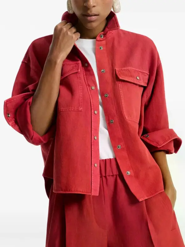 Brunello Cucinelli Garment-dyed Shirt - Red