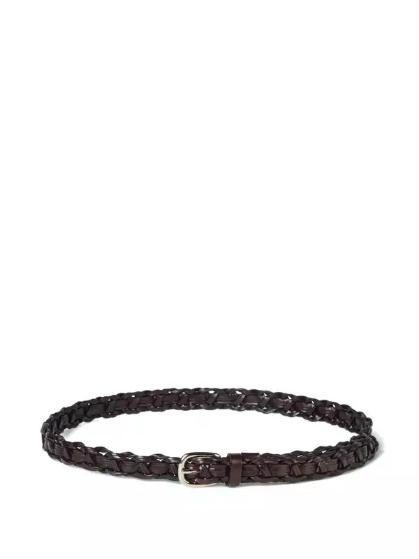 Brunello Cucinelli Braided Leather Belt - Red