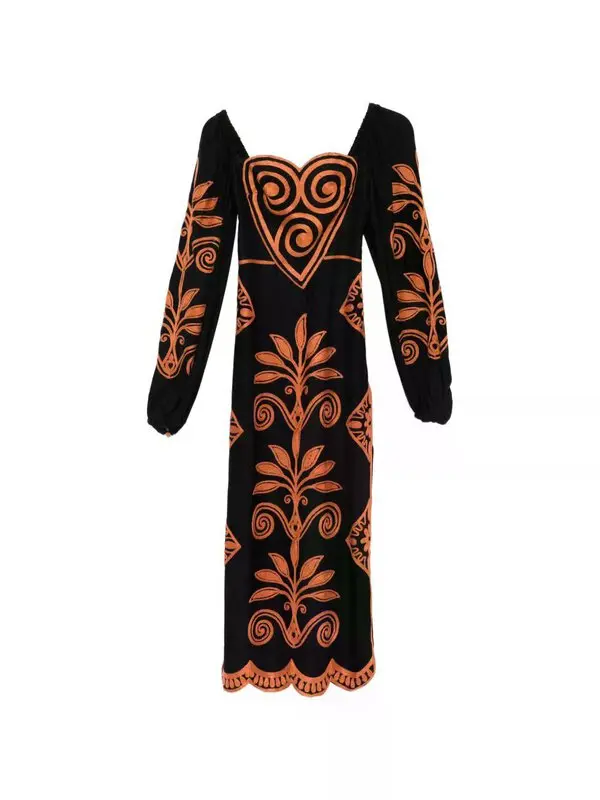 Farm Rio Cornely Ainika Long-sleeve Midi Dress