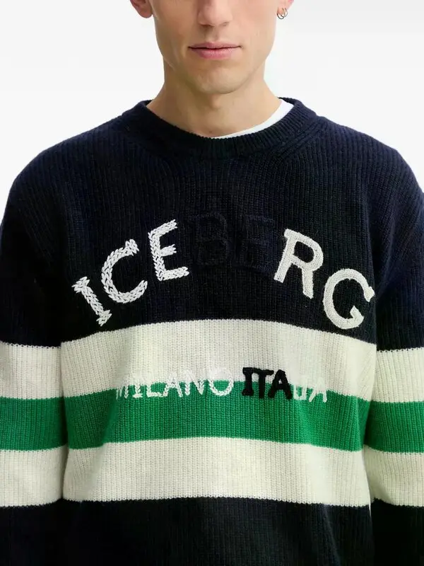 Iceberg Intarsia Striped Sweater