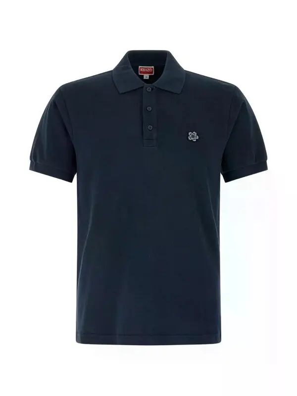 Kenzo Flower-patch Polo Shirt - Blue