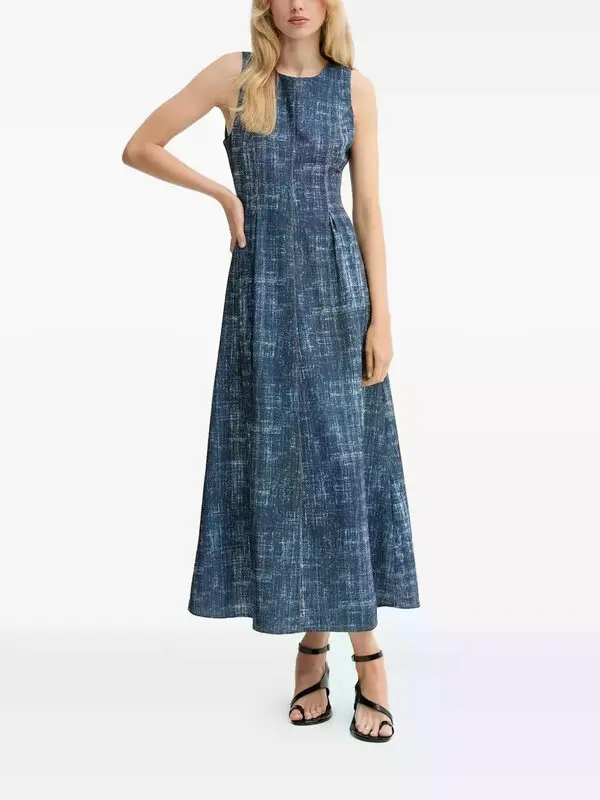 Gestuz Topstitched Midi Dress In Blue - 10% Off | Editorialist