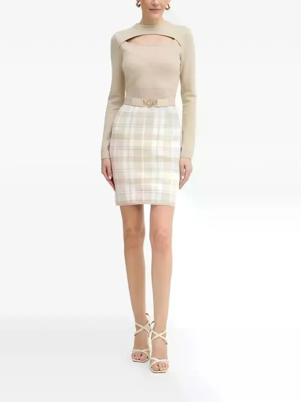 Guess Cutout Check Mini Dress