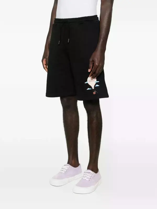 FLANEUR Aéronautique Graphic Drawstring Shorts