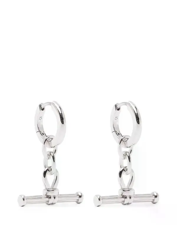 MISSOMA Ridge T-bar Drop Hoop Earrings - Silver