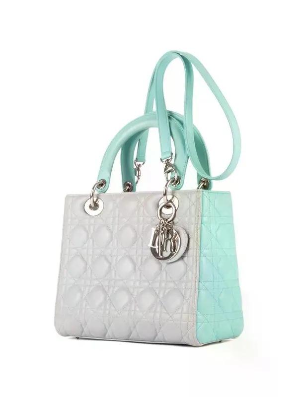 Dior Lady Quilted Tote Bag - Grey