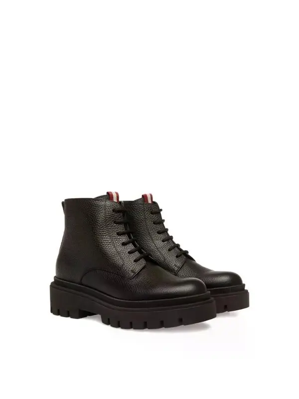 Bally Grained Leather Lace-up Boots