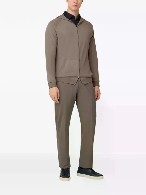 Boggi Milano Full-zip Hooded Superfine Wool Hoodie