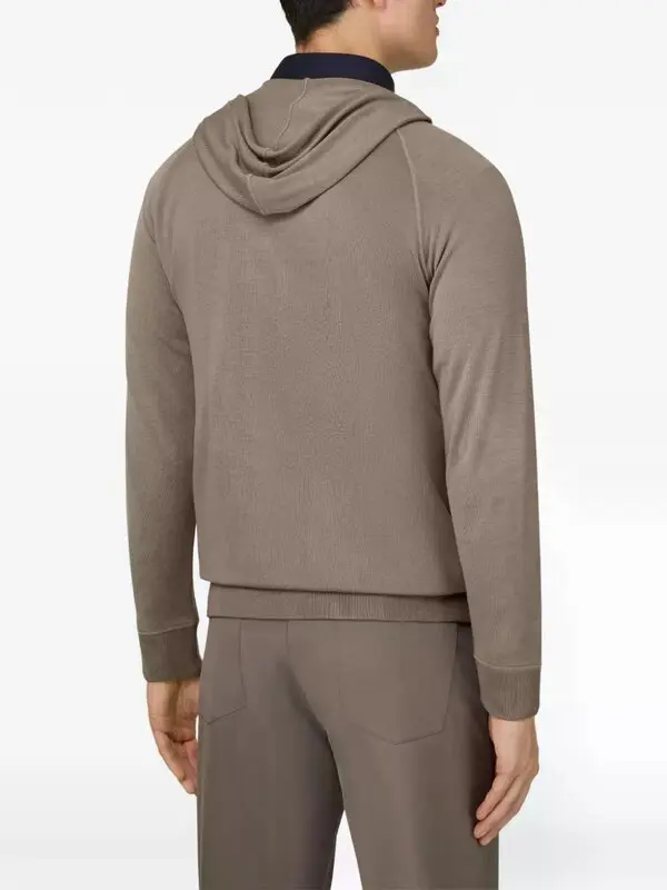 Boggi Milano Full-zip Hooded Superfine Wool Hoodie