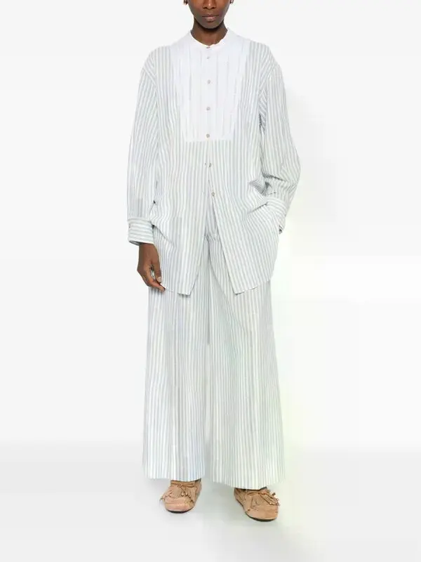FORTE_FORTE Striped Pleated Trousers