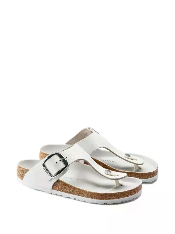 BIRKENSTOCK Big Buckle Leather Flip-flops - White