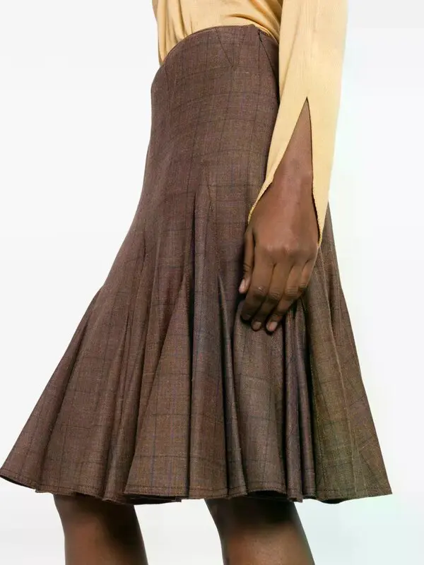 Dior Check-pattern Midi Skirt