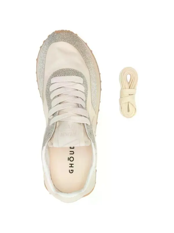 GHOUD VENICE Rush Glitter-paneled Sneakers - Neutrals