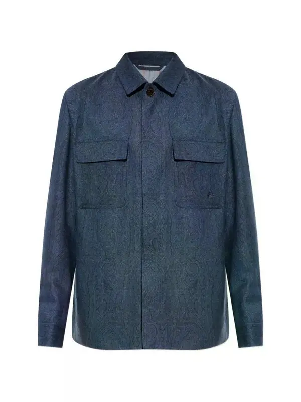 Etro Paisley Pattern Wool Jacket - Blue