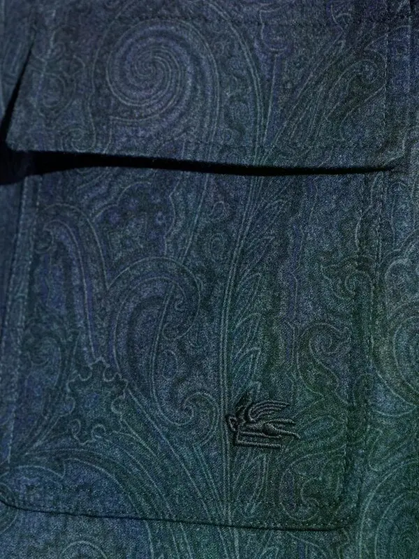 Etro Paisley Pattern Wool Jacket - Blue