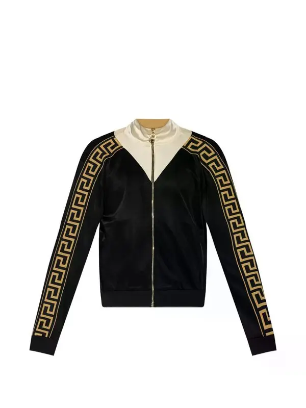 Versace Geometric Pattern Zip-up Sweatshirt