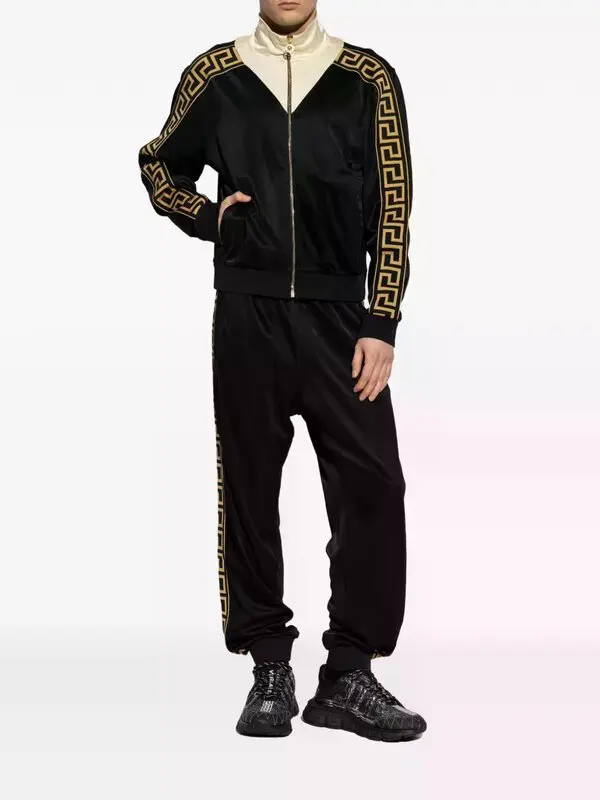 Versace Geometric Pattern Zip-up Sweatshirt