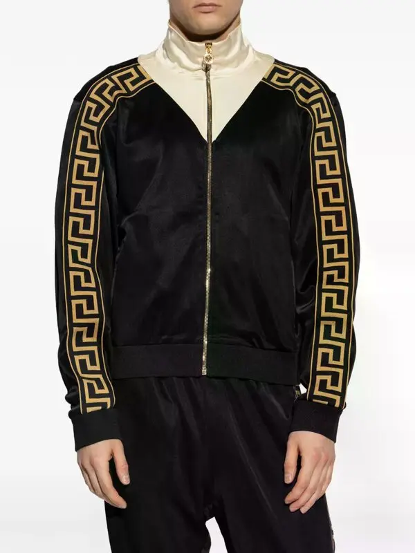 Versace Geometric Pattern Zip-up Sweatshirt