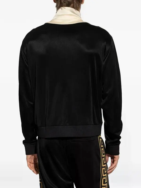 Versace Geometric Pattern Zip-up Sweatshirt