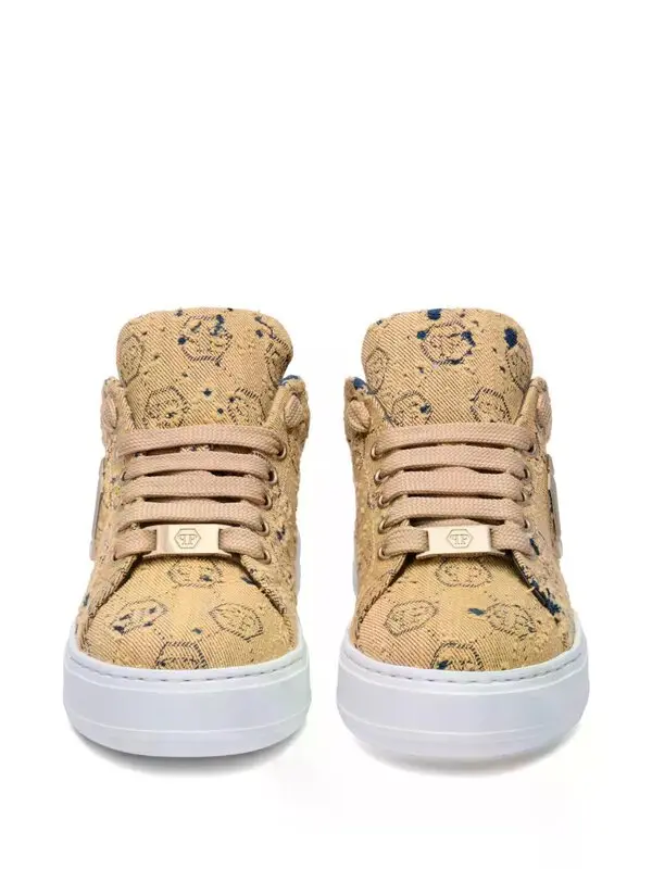 Philipp Plein Jacquard Monogram Low-top Sneakers - Brown