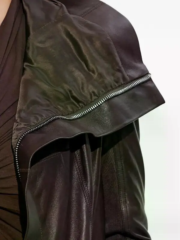 Rick Owens Naska Leather Jacket - Brown
