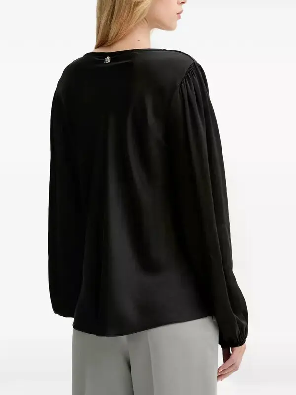 FRACOMINA Long-sleeve Scoop-neck Top - Black